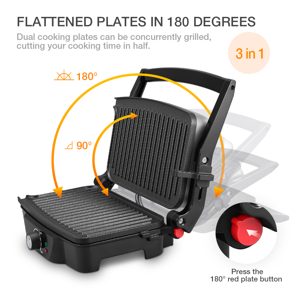 US Sold Only Panini Maker, iSiLER 4 Slice Panini Press Grill, Sandwich ...