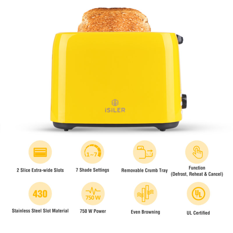 US Sold Only iSiLER 2 Slice Toaster, 1.3 Inches Wide Slot Toaster with ...