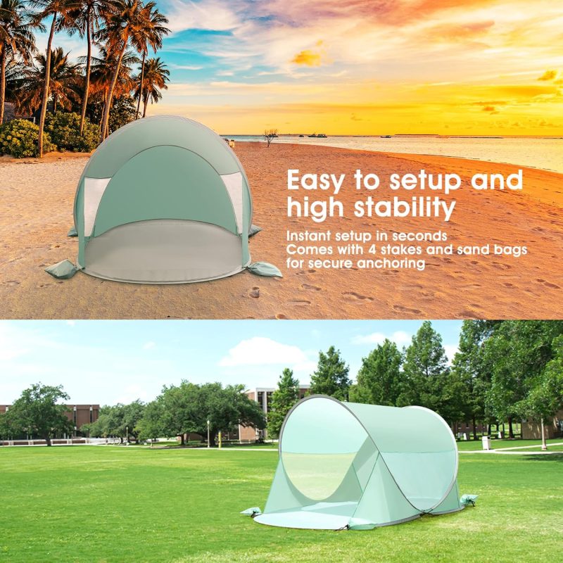 US SOLD ONLY ISILER Pop Up Beach Tent, Portable Outdoor Shade, UPF 50 ...
